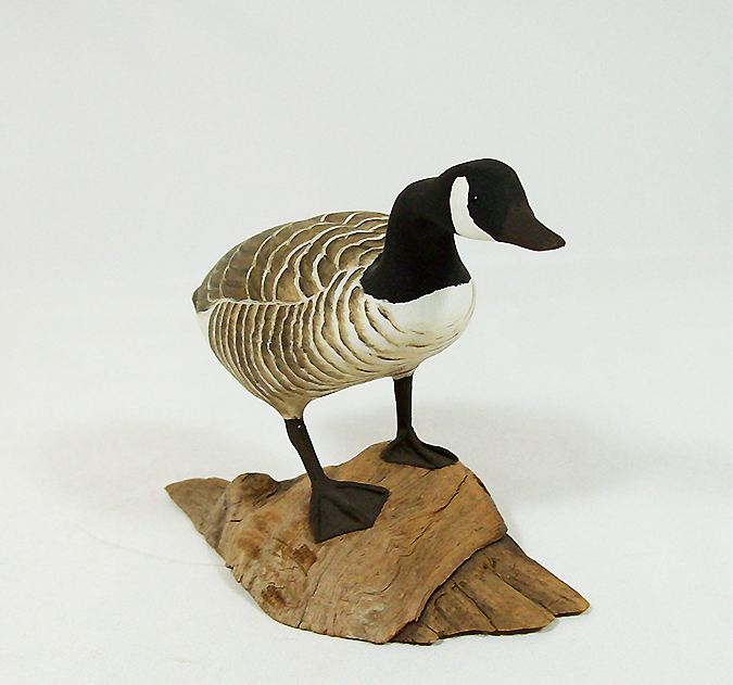 Standing Miniature Goose Decoy by Harold Gibbs, Rhode Island, 1950s